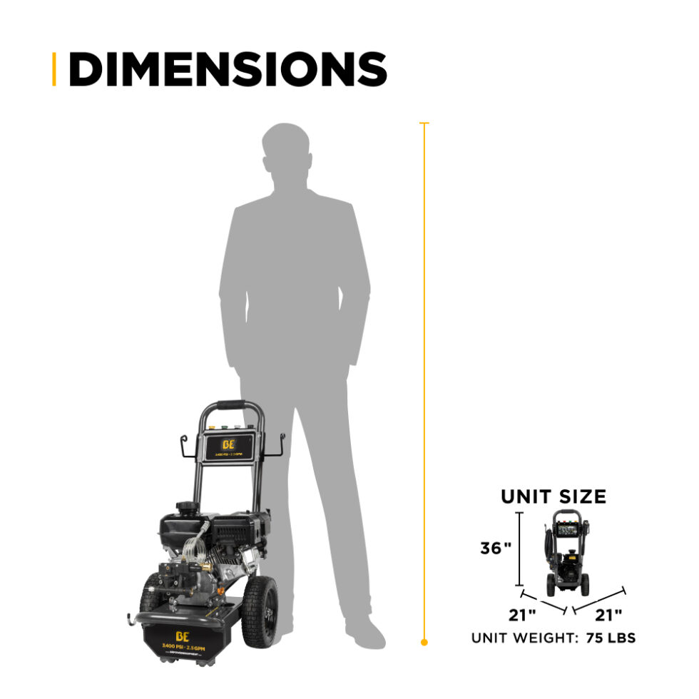 BC3475PX - 3400PSI - 2.5GPM Premium Pressure Washer